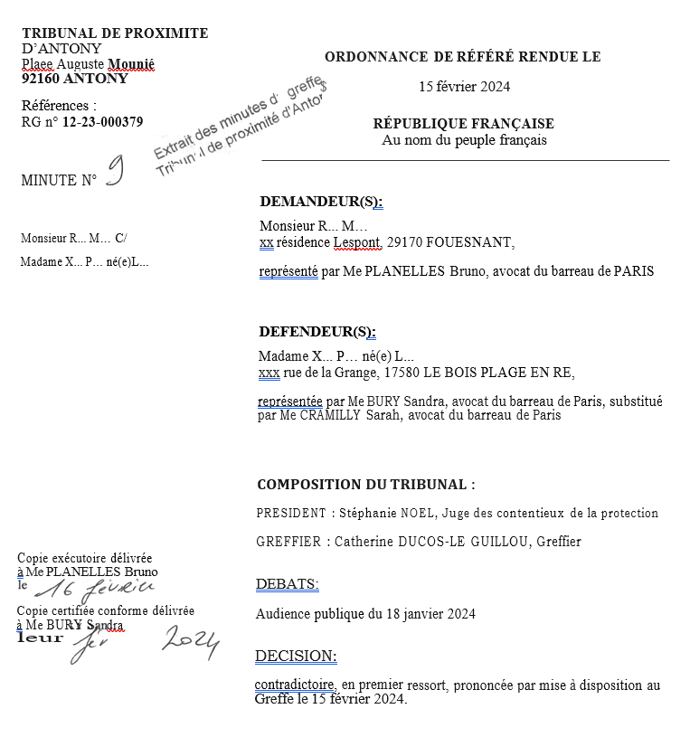 Ordonnance de référé du Tribunal de proximité d'Antony du 15 février 2024 : Condamnation ...